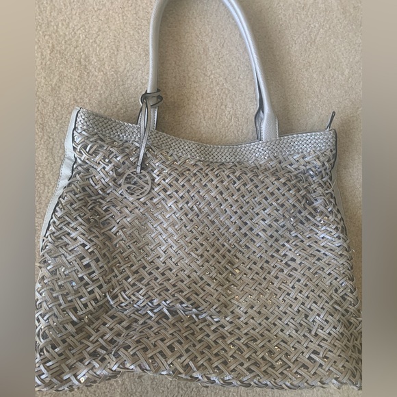 Style & Co. | Bags | Style Co Silver Sequin Large Tote | Poshmark